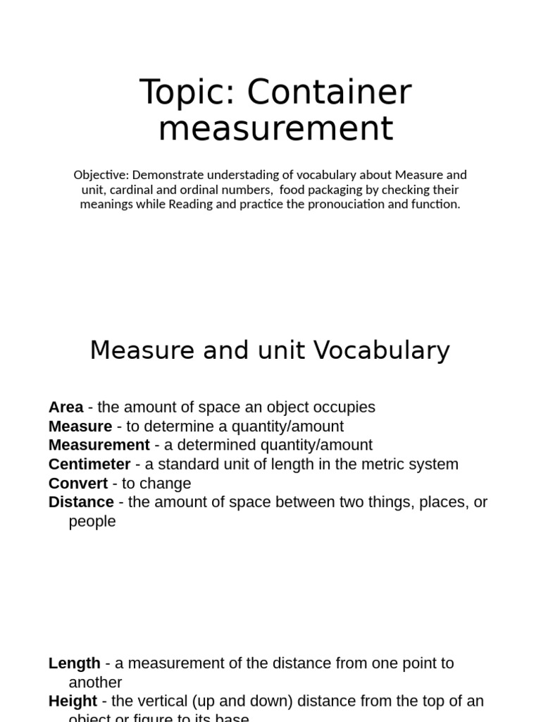 Business English I. Types of Measurements | PDF | Measurement | Length