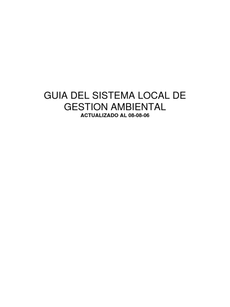 Guía Del Sistema Local de Gestión Ambiental | PDF