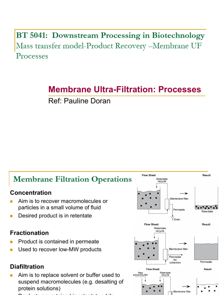 BT5041-2025 - 9. Membrane Filtration Processes | PDF | Membrane ...