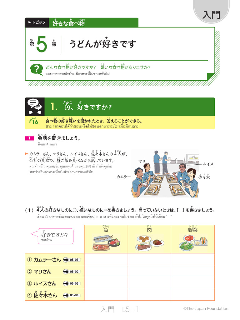 Irodori Japanese Lesson 5 | PDF