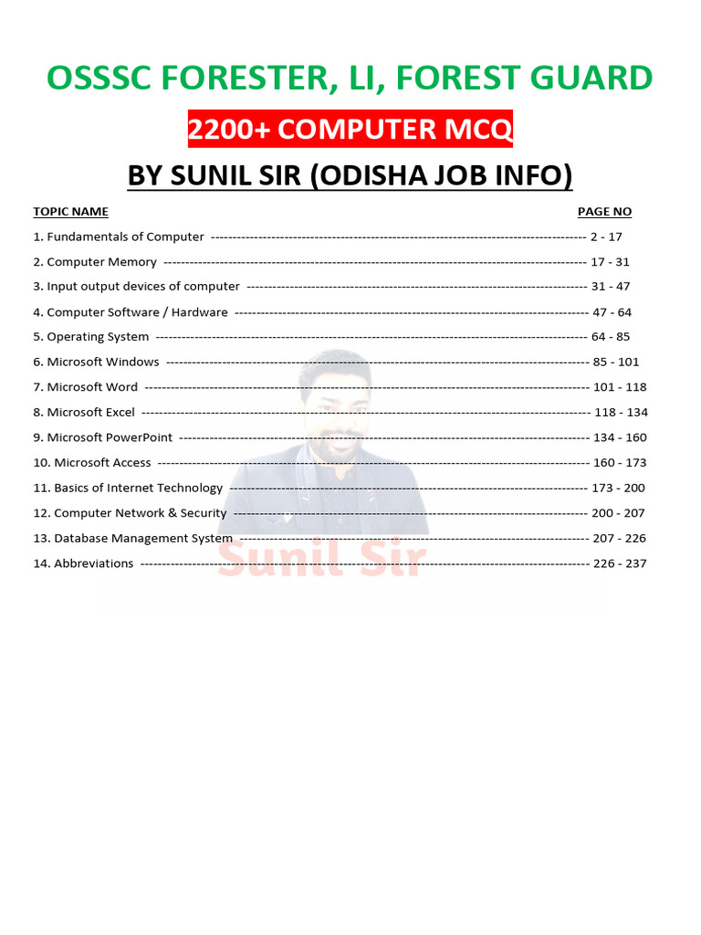 2200+ Computer Practice MCQ Ebook For Li, Forester, Forestguard | PDF | Computer Data Storage ...