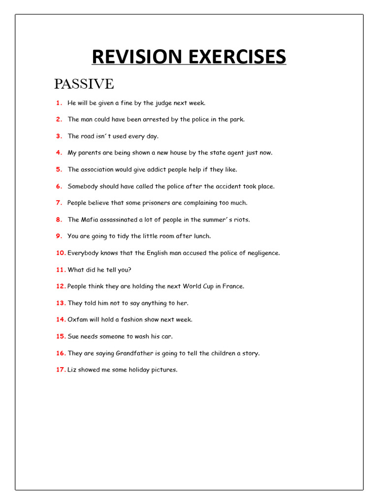REVISION Passive - Ing - To - Tenses - Cond | PDF