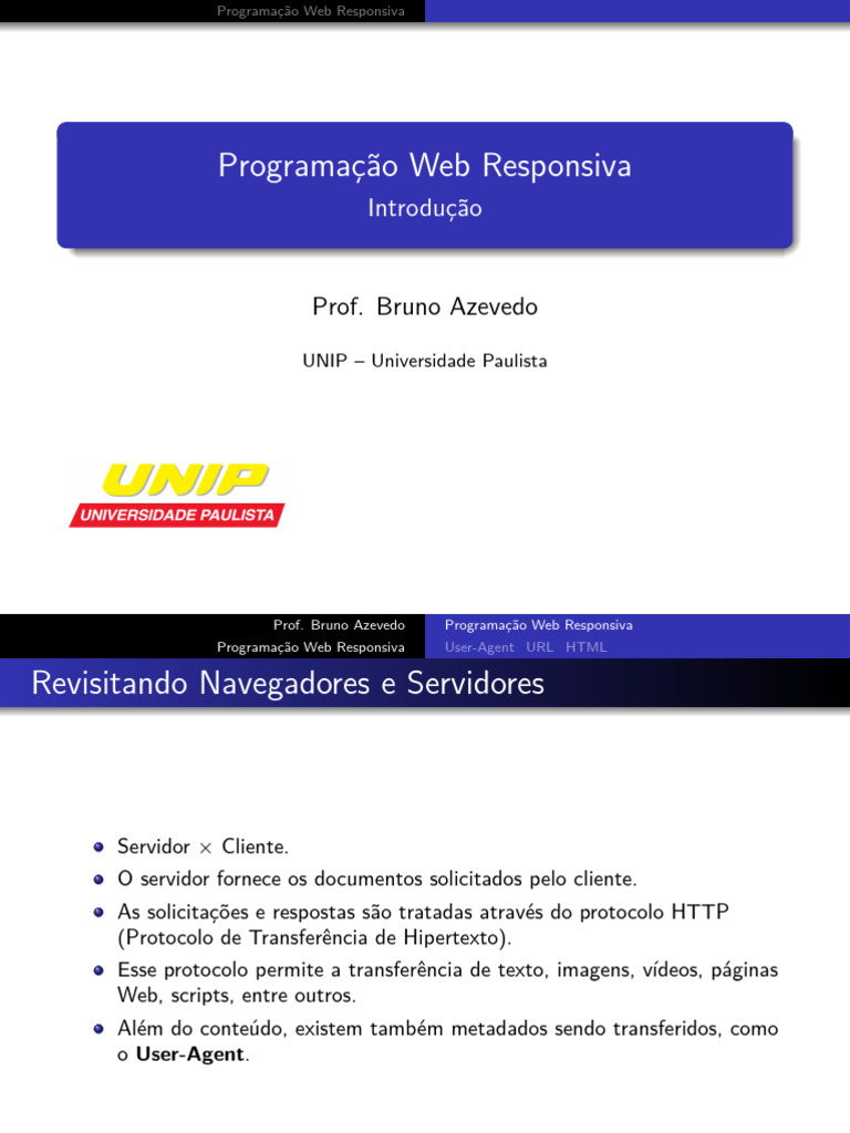 Fundamentos de Programação Web Responsiva | PDF | Html | Rede mundial ...