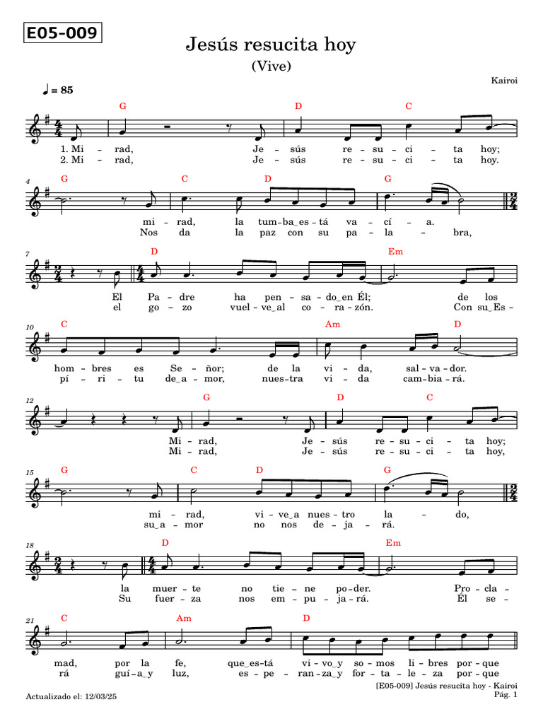 E05-009 - Jesús Resucita Hoy (Kairoi - Vive) (1988) | PDF