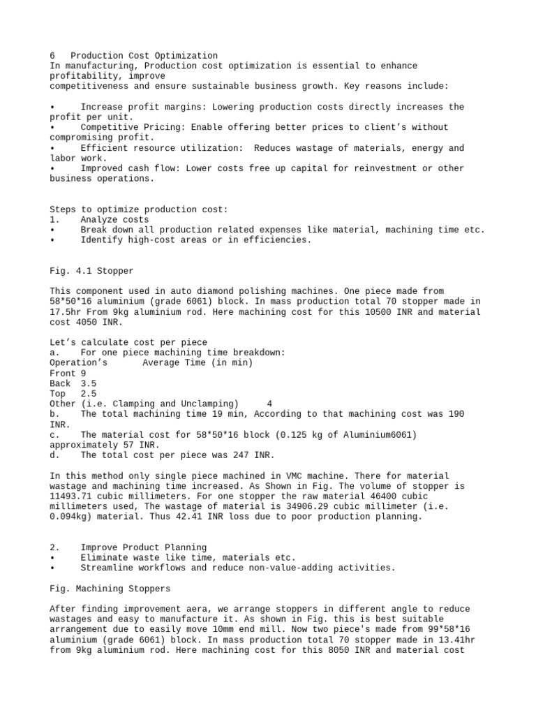 Production Cost Optimization | PDF | Cost Of Goods Sold | Profit (Economics)