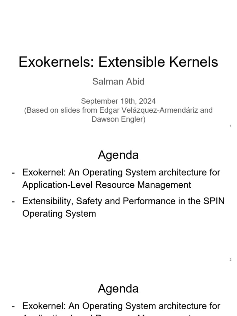 08 Exokernels | PDF | Kernel (Operating System) | Operating System