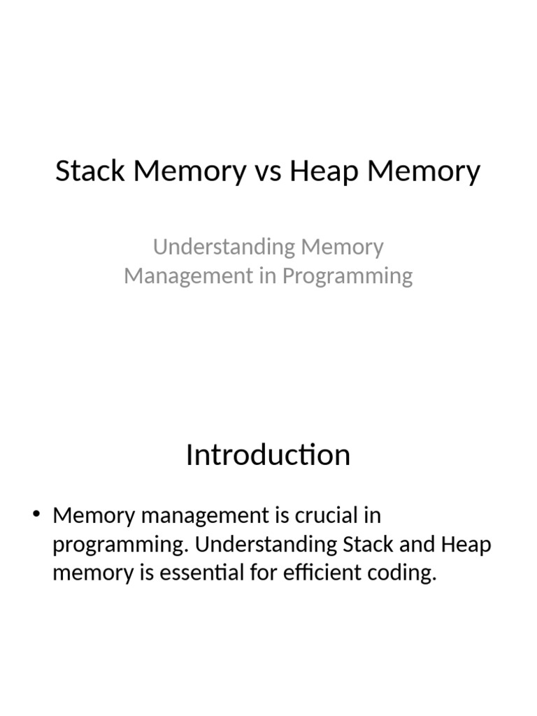 Stack Vs Heap Memory Expanded | PDF | Variable (Computer Science) | Operating System Technology