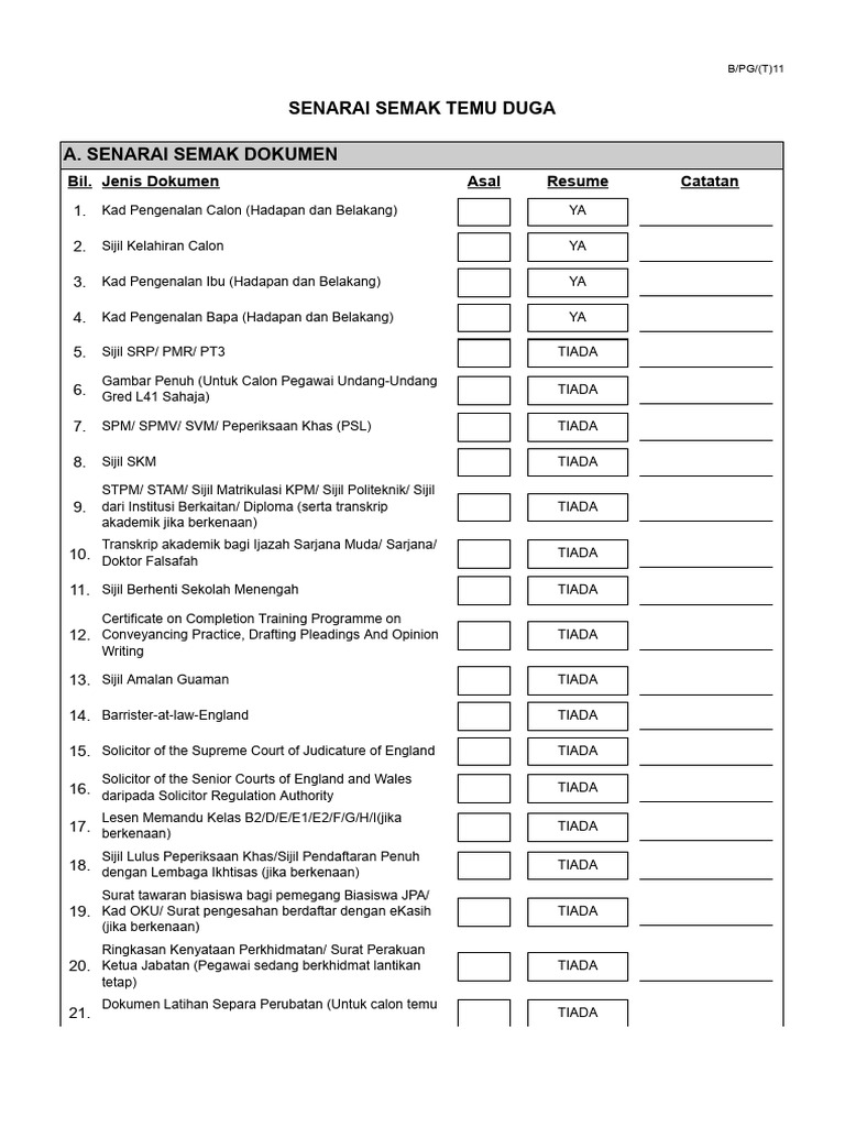 Senarai Semak Resume | PDF