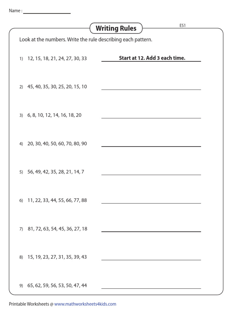 Writing Rules Numbers Easy1 | PDF