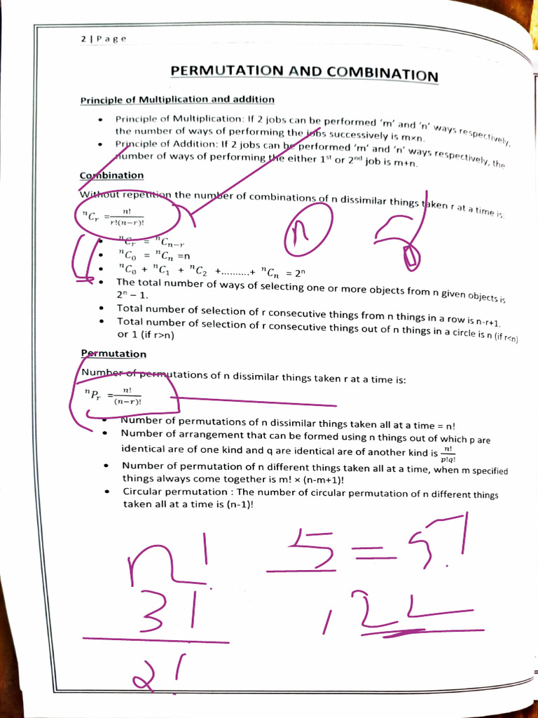 Permutation and Combination | PDF | Permutation | Question