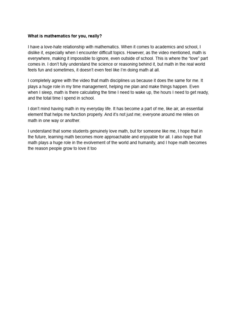 What Is Mathematics For You, Really | PDF