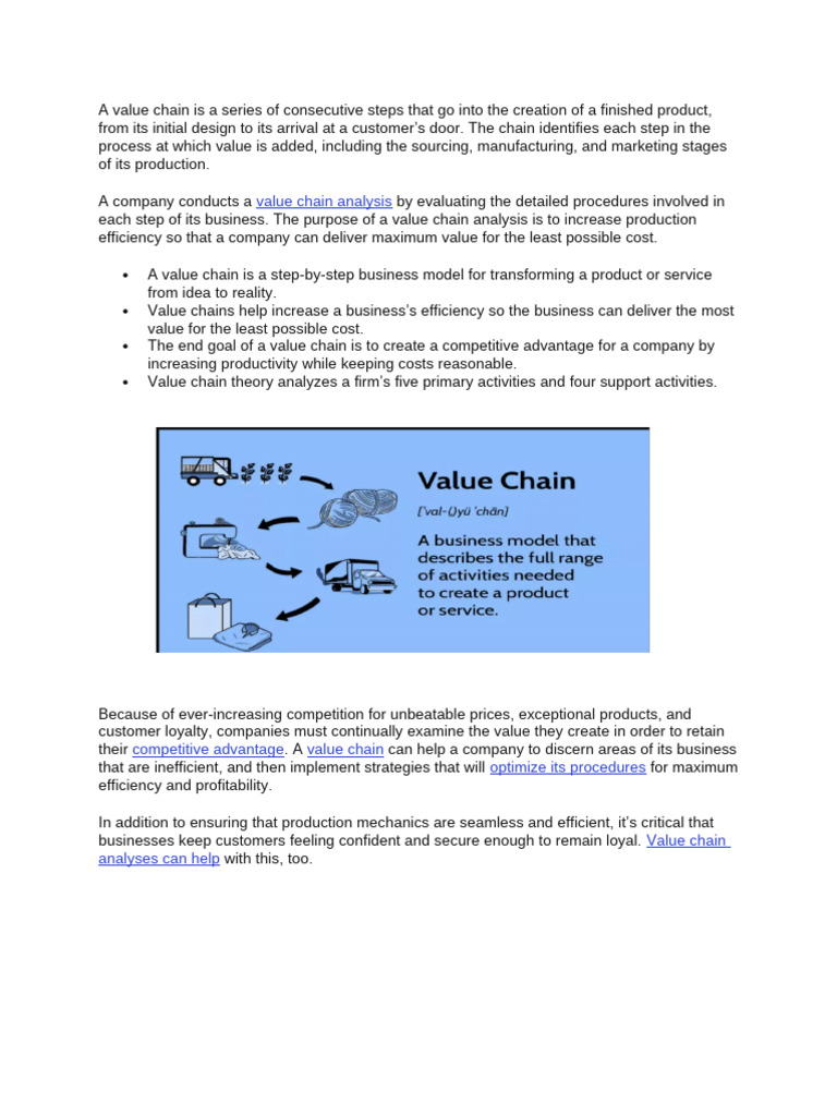 Busines Value Chain Model | PDF