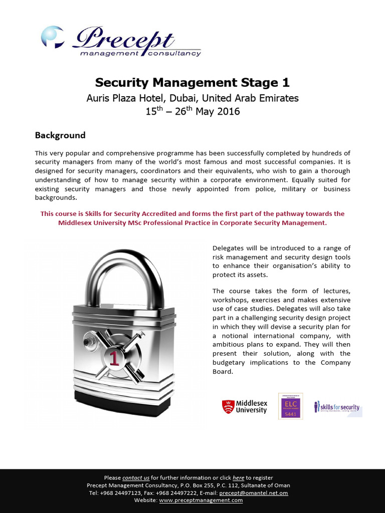 Security Management Stage 1 | PDF | Risk | Improvised Explosive Device