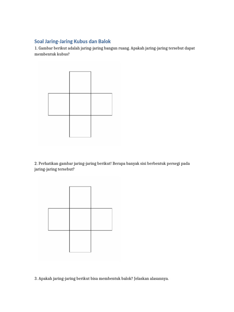 Soal Jaring Jaring Kubus Balok | PDF