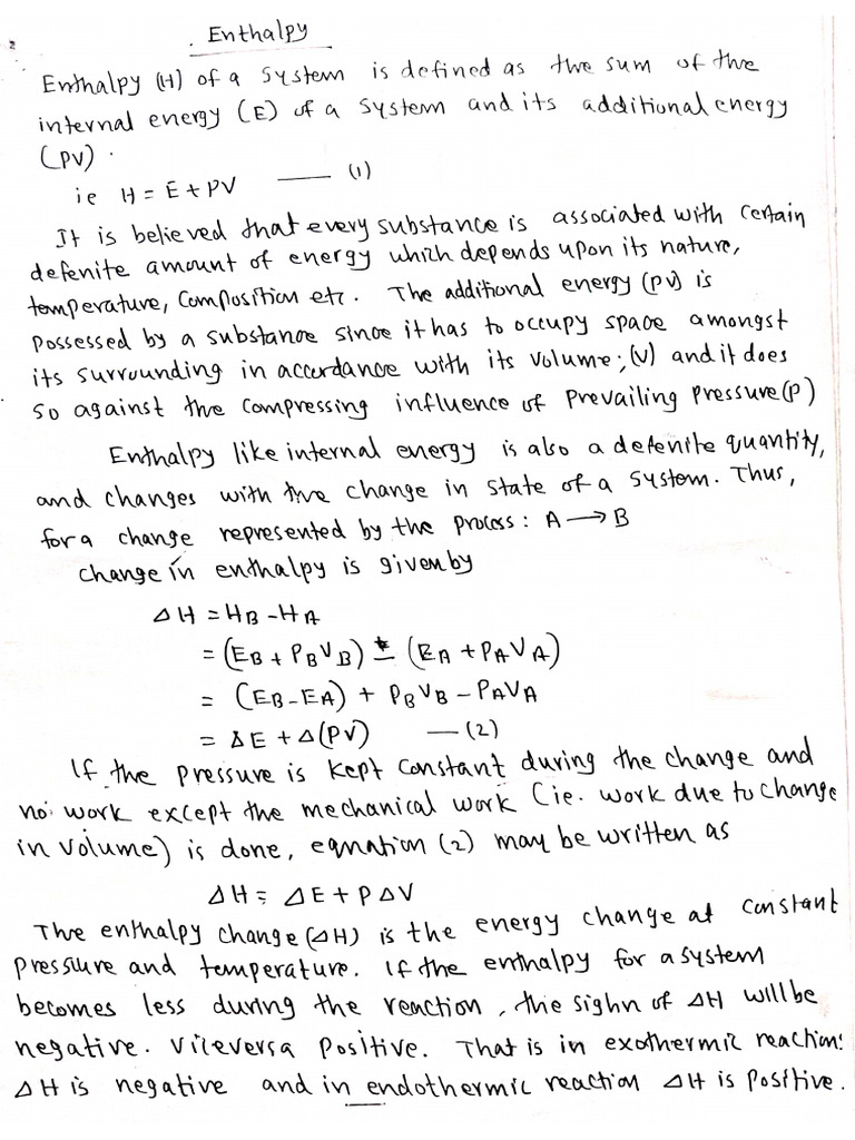 Enthalpy | PDF