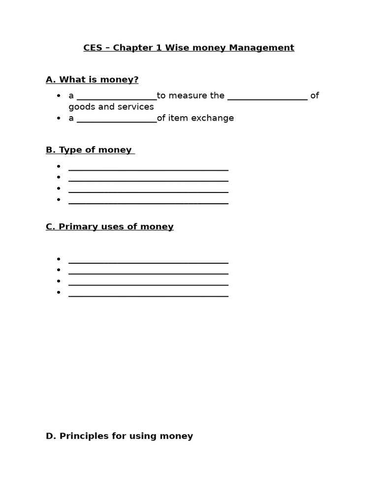CES - Money Management - Rebecca | PDF | Money | Wealth
