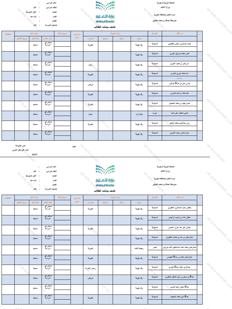 Student Information Records | PDF | Saudi Arabia | House Of Saud