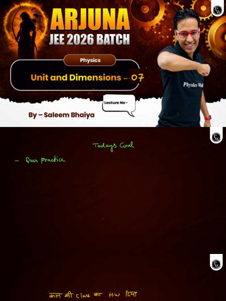 Units and Dimension 07 Class Notes PDF | PDF