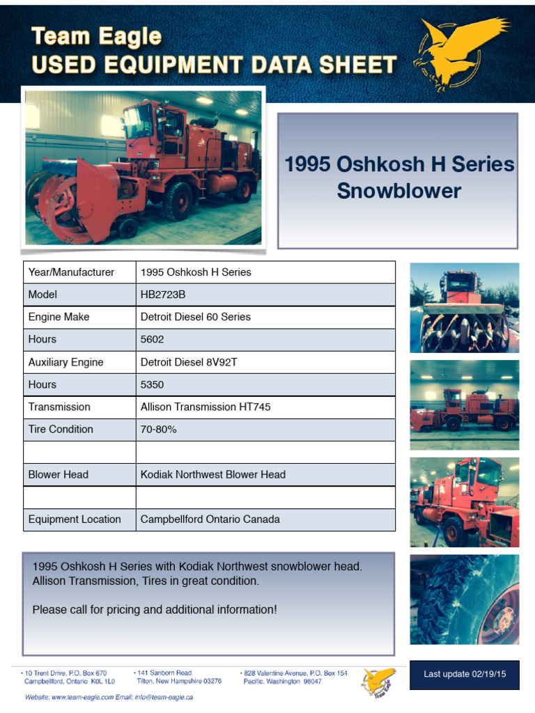 1995 Oshkosh BlowerKodiak | PDF
