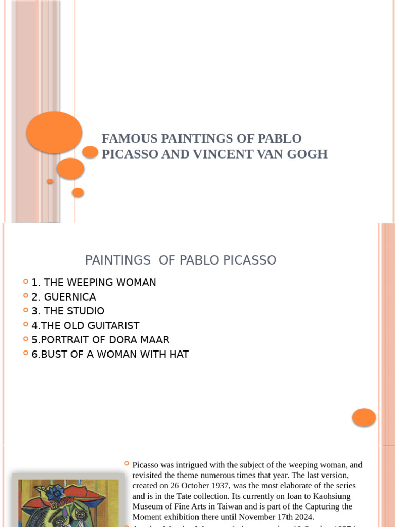 Famous Paintings of Pablo Picasso and Vincent Van[1] | PDF | Vincent ...