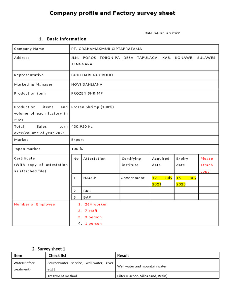 Company Profile-2021 - With Survey Sheet | PDF | Water | Environmental ...