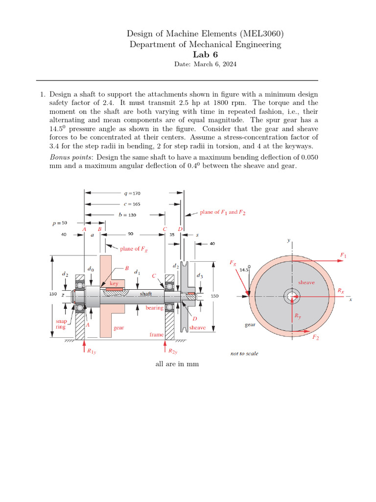 Design of Machine Elements Lab 6 | PDF | Gear | Torque