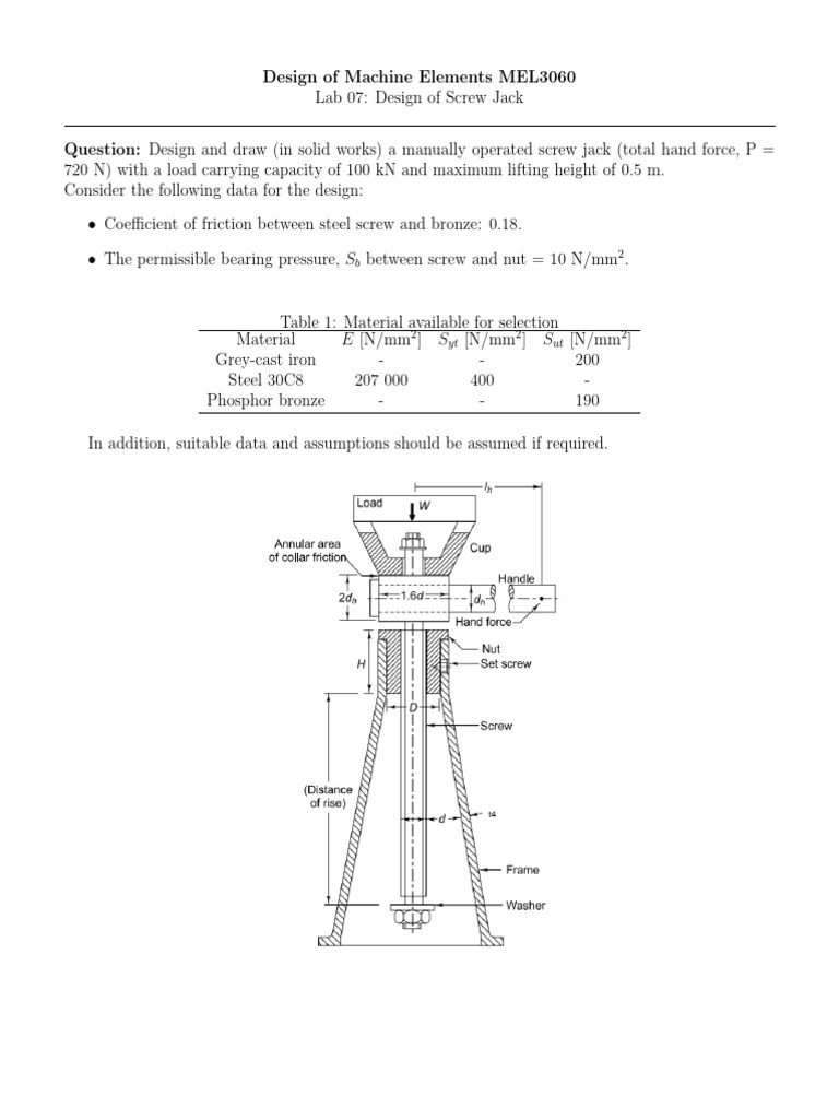 Design of Machine Elements Lab 7 | PDF | Bending | Buckling