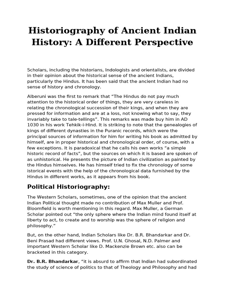 Ancient Indian Historiography Insights | PDF | Upanishads | Ashoka