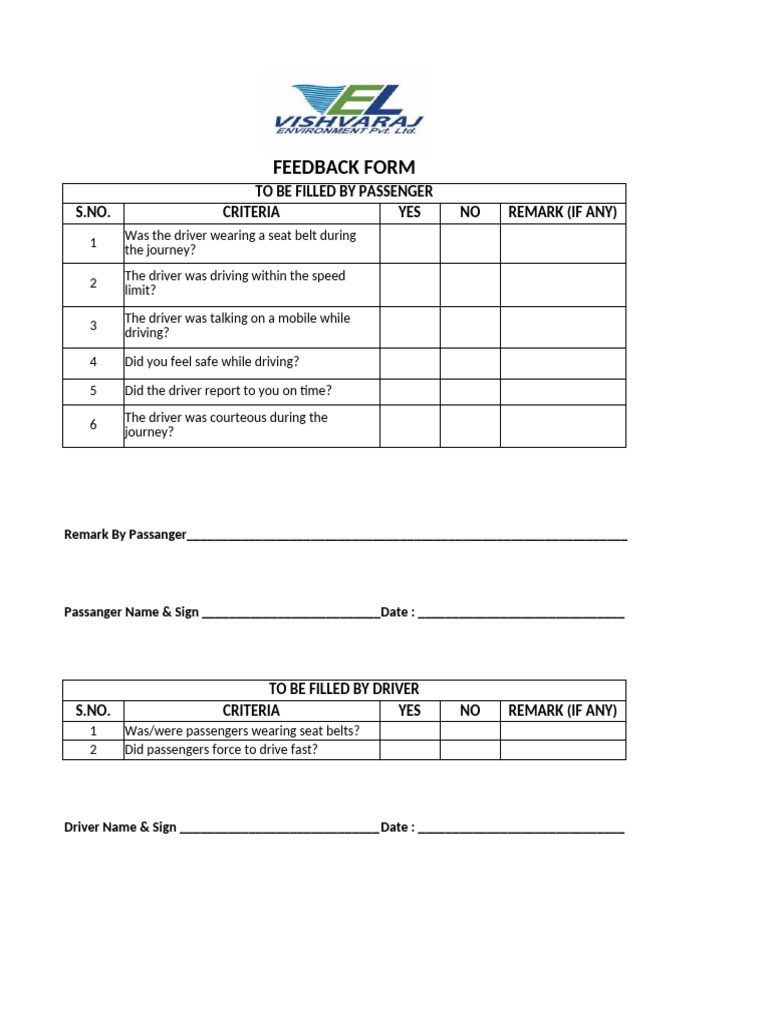 Vehilce Document Formats | PDF