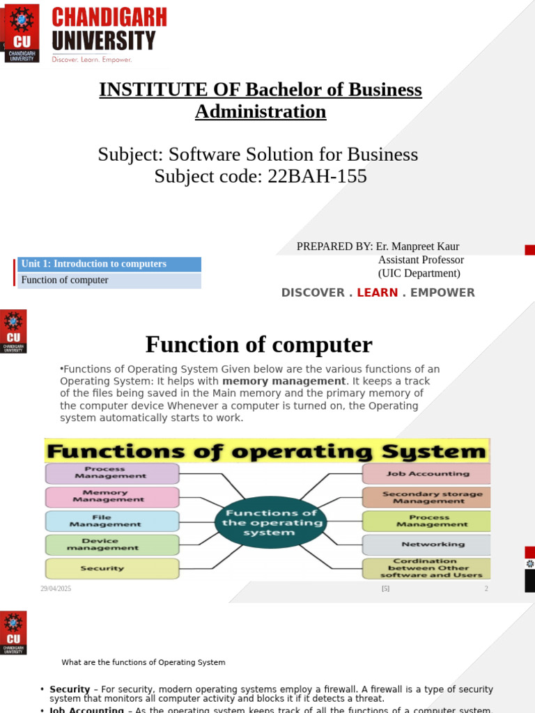 function of operating system (2) Manpreet (1) | PDF | Process (Computing) | Operating System
