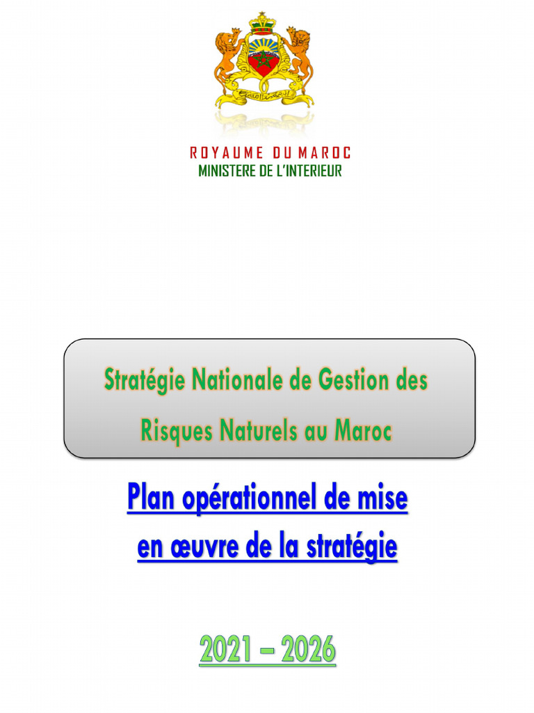 Plan Operationnel 2021 2026-1 | PDF | Risk Management | Governance