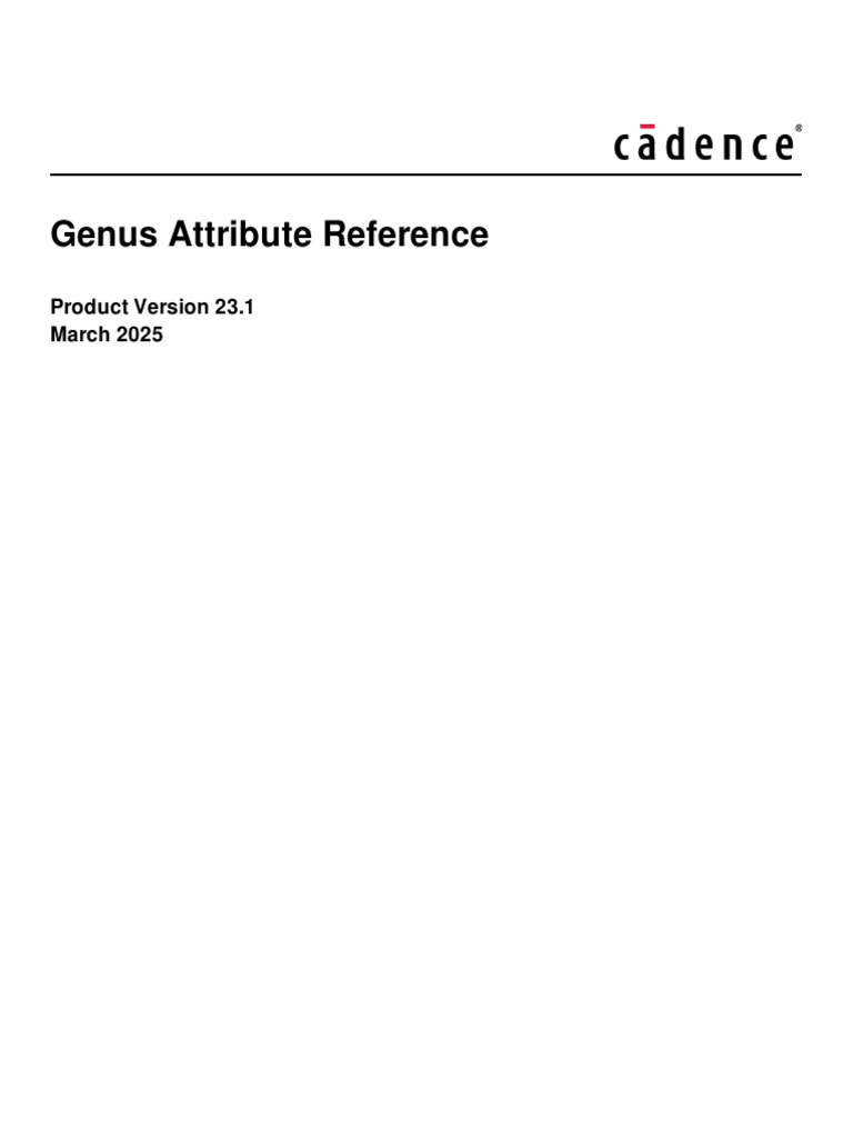 Genus Attribute Reference Guide 23.1 | PDF | Trademark | Copyright