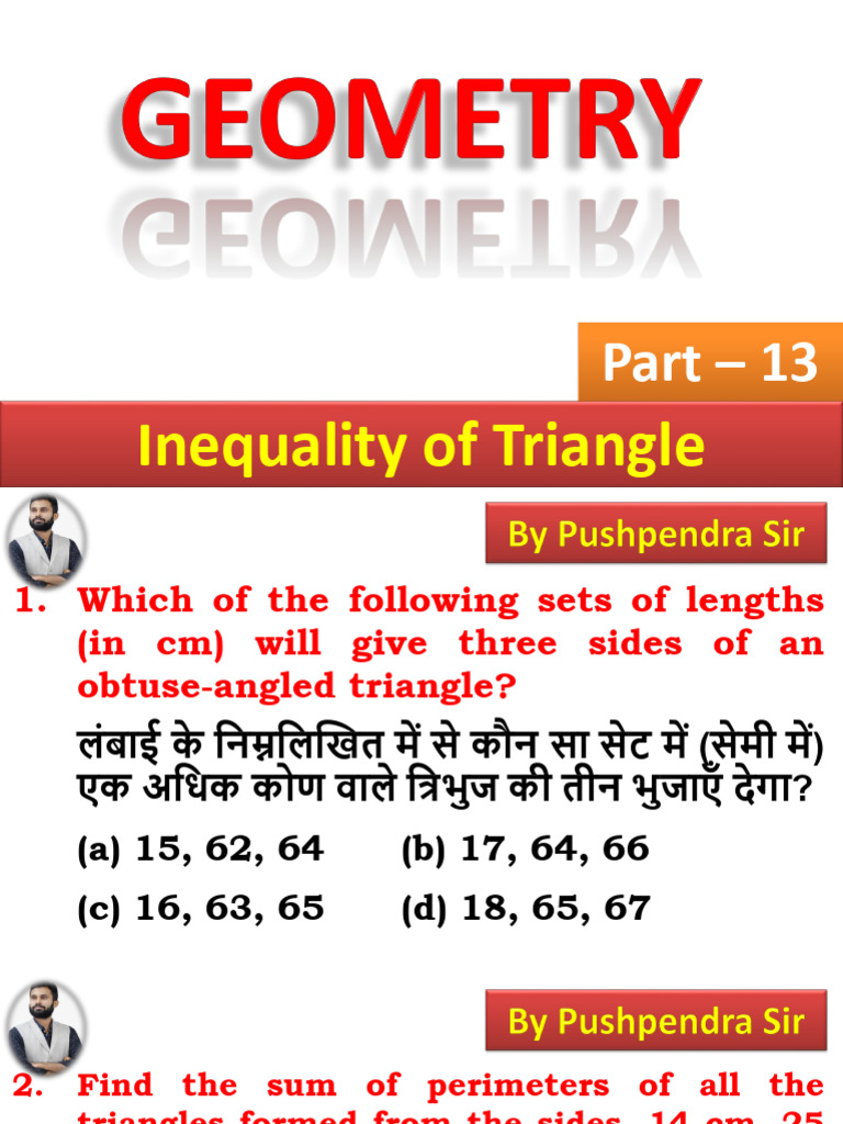 Part-13 (Inequality of Triangle) Final | PDF