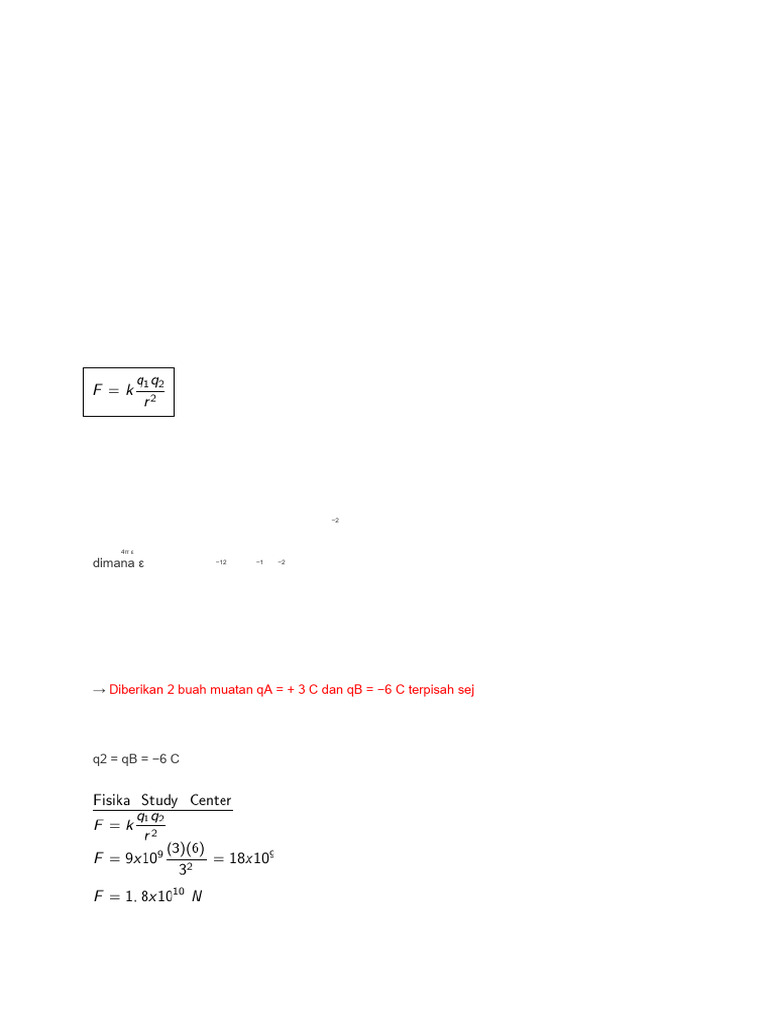 Gaya Coulomb pada Muatan Segaris | PDF