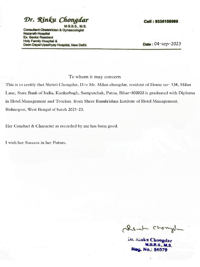 Sample Ref Letter 1 | PDF