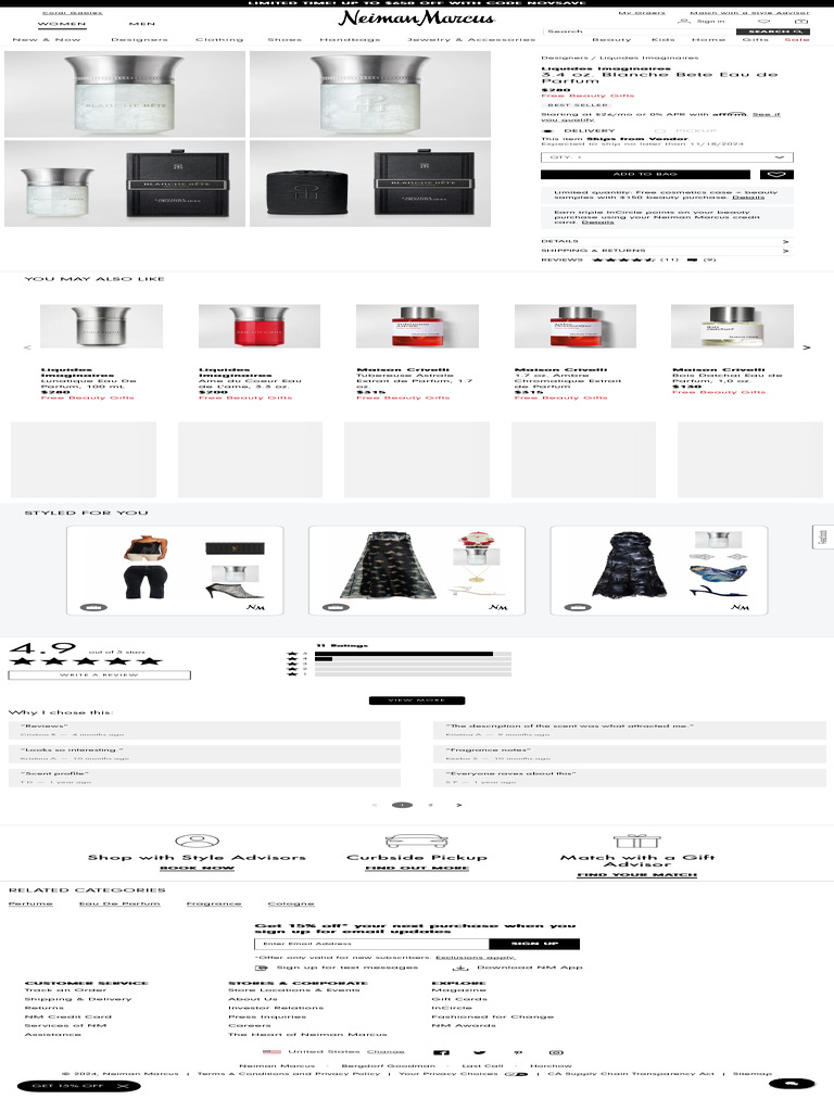 Liquides Imaginaires 3.4 Oz. Blanche Bete Eau de Parfum Neiman Marcus ...