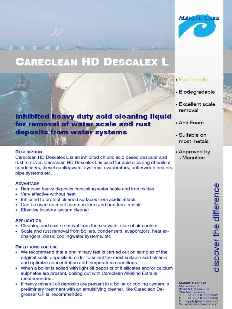 PDS Careclean HD Descalex L | PDF | Water | Boiler