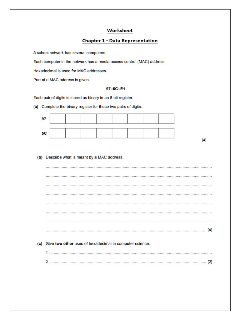 Chapter 1 Data Representation | PDF