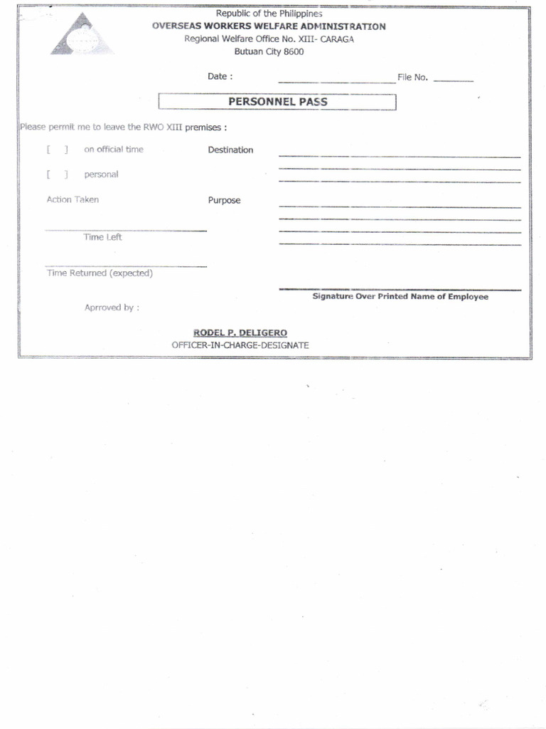 Personal Pass | PDF