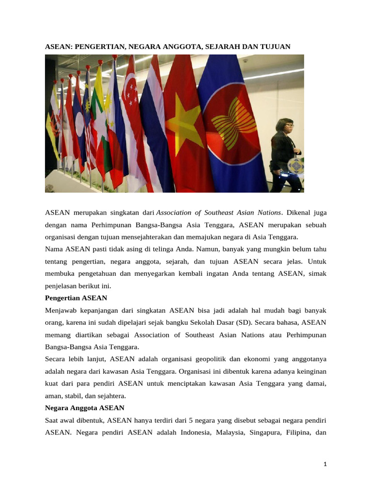 Pengertian dan Negara Anggota ASEAN | PDF