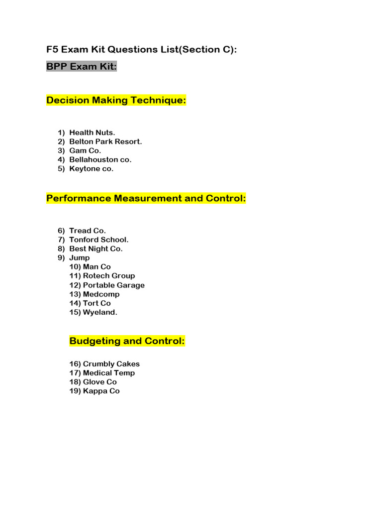 F5 Exam Kit Questions List | PDF