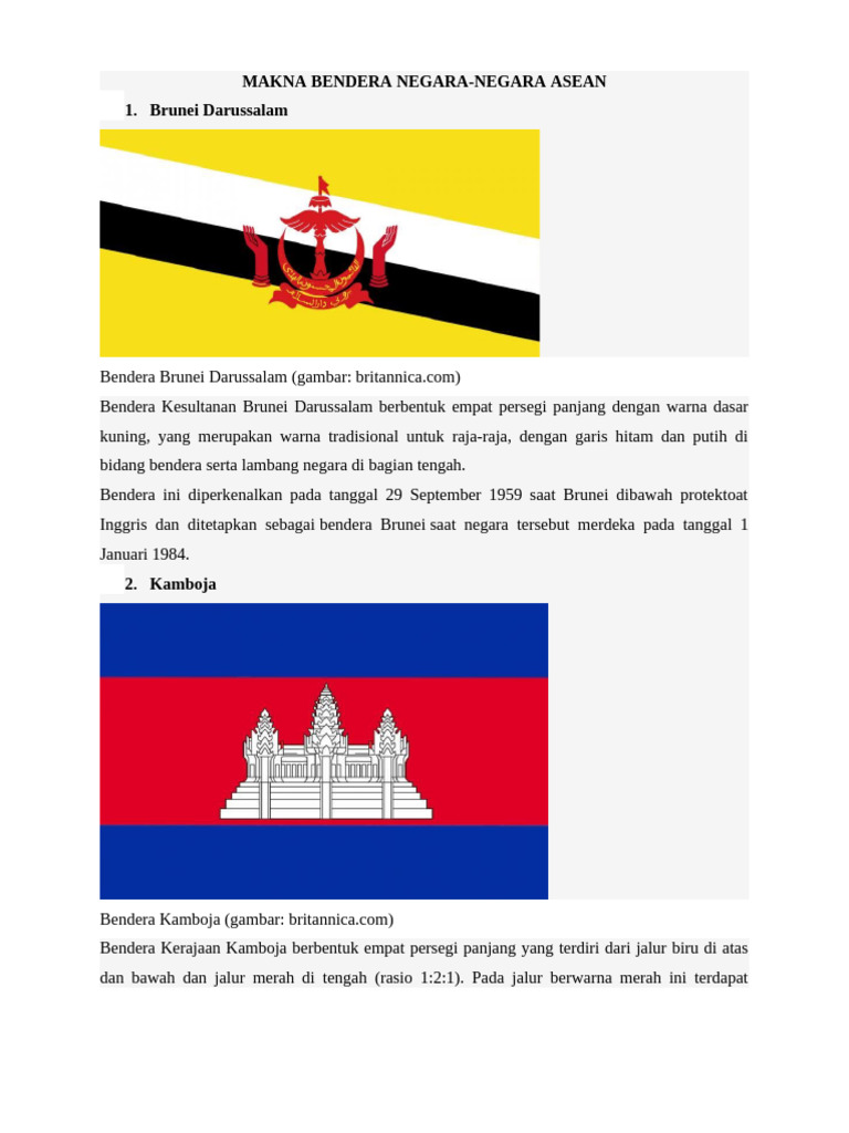 Makna Bendera Negara Asean | PDF