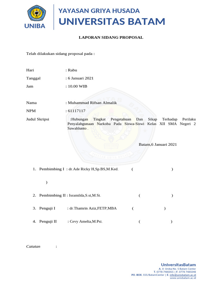 Laporan Sidang Proposal | PDF