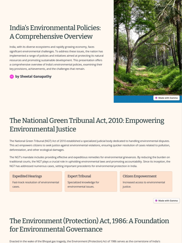 India's Environmental Policies Overview | PDF | Sustainability ...