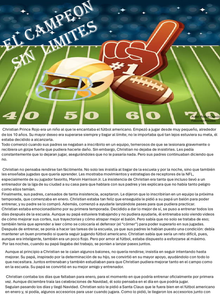 Cuento Camilo | PDF | fútbol americano | Asociación de Futbol