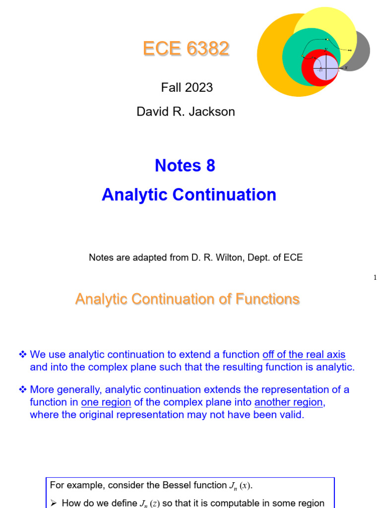 Notes 8 6382 Analytic Continuation | PDF | Function (Mathematics ...