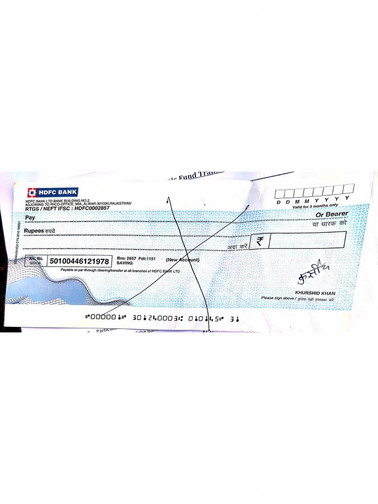 Cancel Cheque - Khurshid Khan | PDF