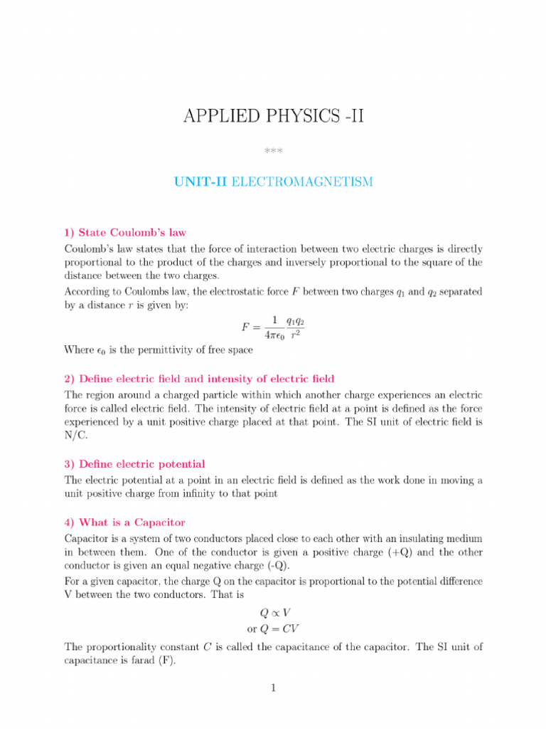 S2 Physics Notes Unit 3 | PDF