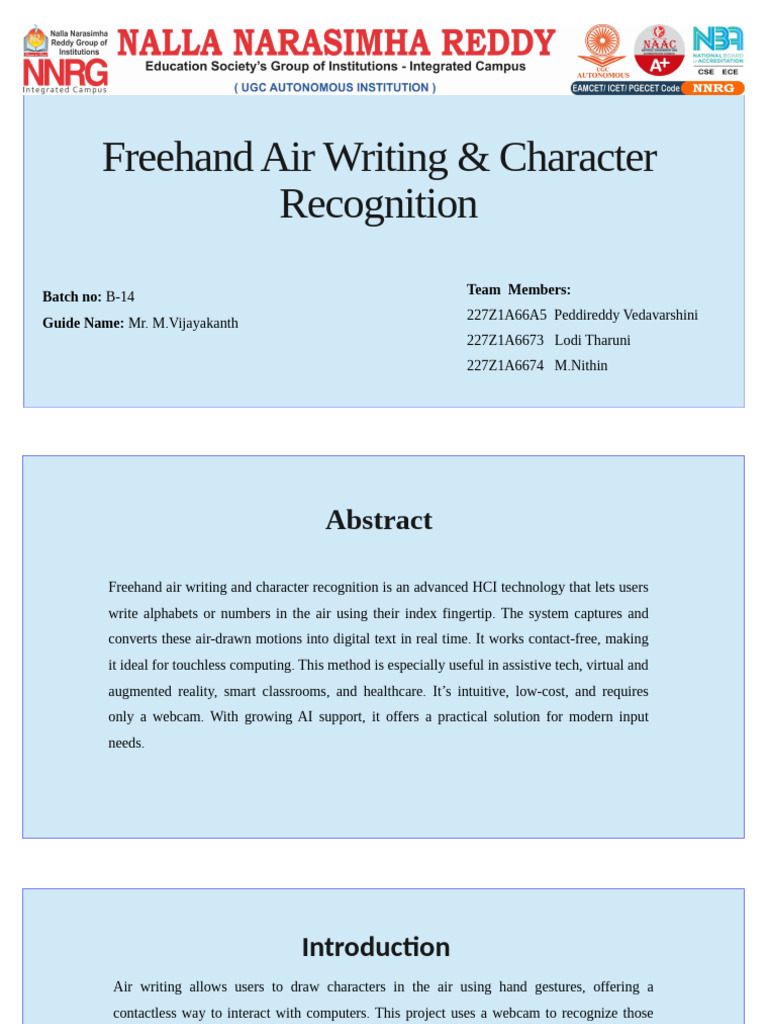 Freehand Air Writing Character Recognition-1 | PDF | Computer Keyboard ...
