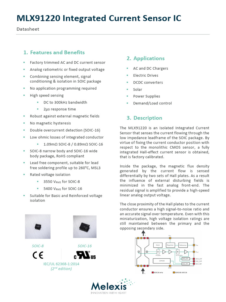 MLX91220 Datasheet Melexis | PDF | Analog To Digital Converter | Sensor